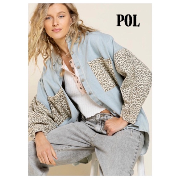 POL | Jackets & Coats | 4 Start 05 Pol Animal Print Denim Jacket ...